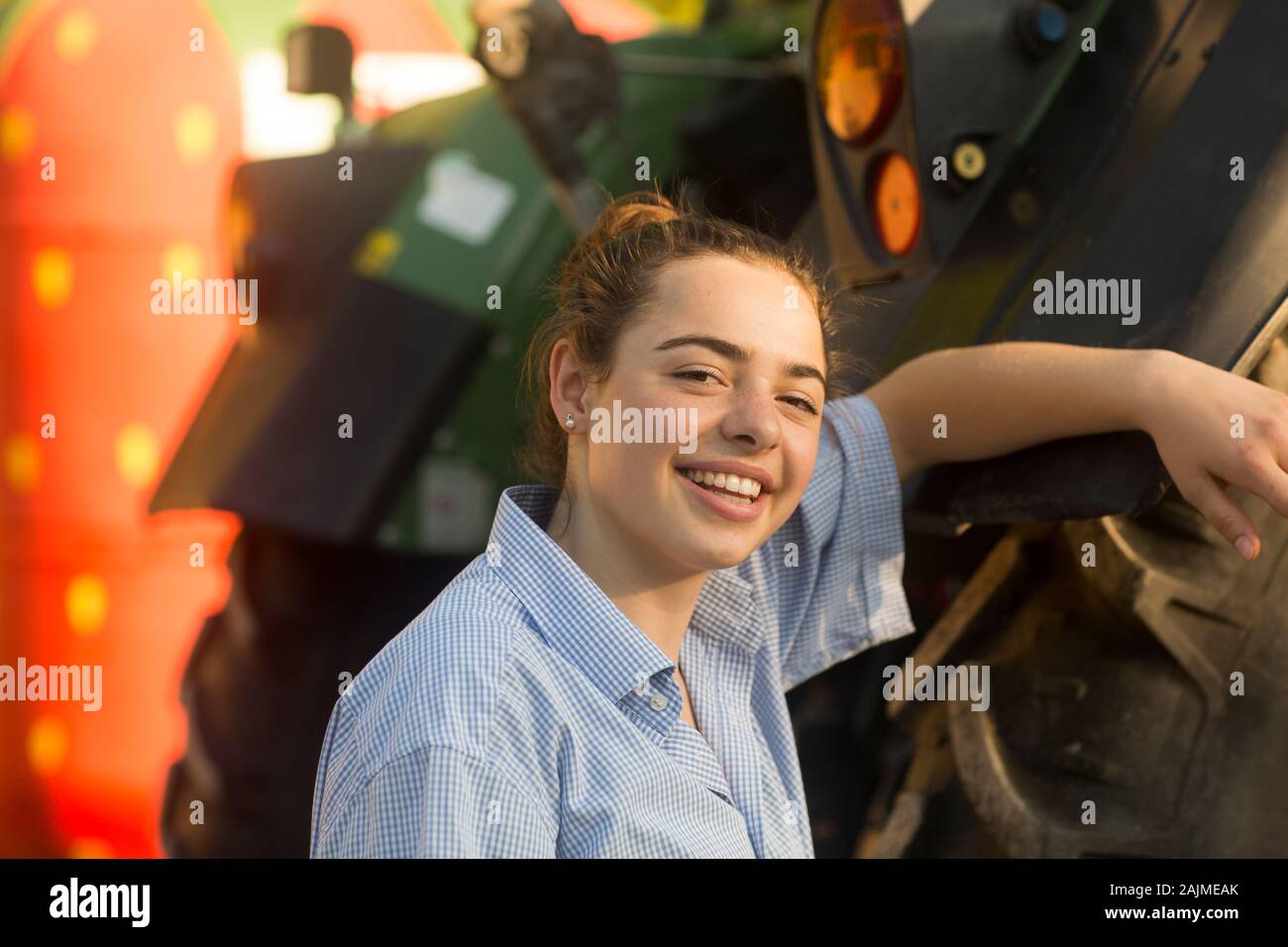 Woman in a tractor hi-res stock photography and images - Alamy