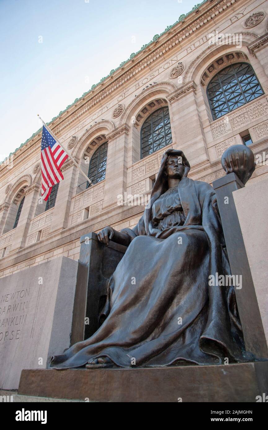Boston public library statue hi-res stock photography and images - Alamy