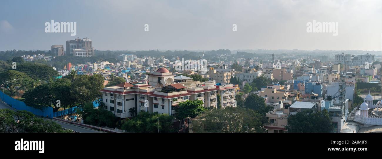 Panoramic View of the Downtown Bangalore Resindences with Haze Skies ...
