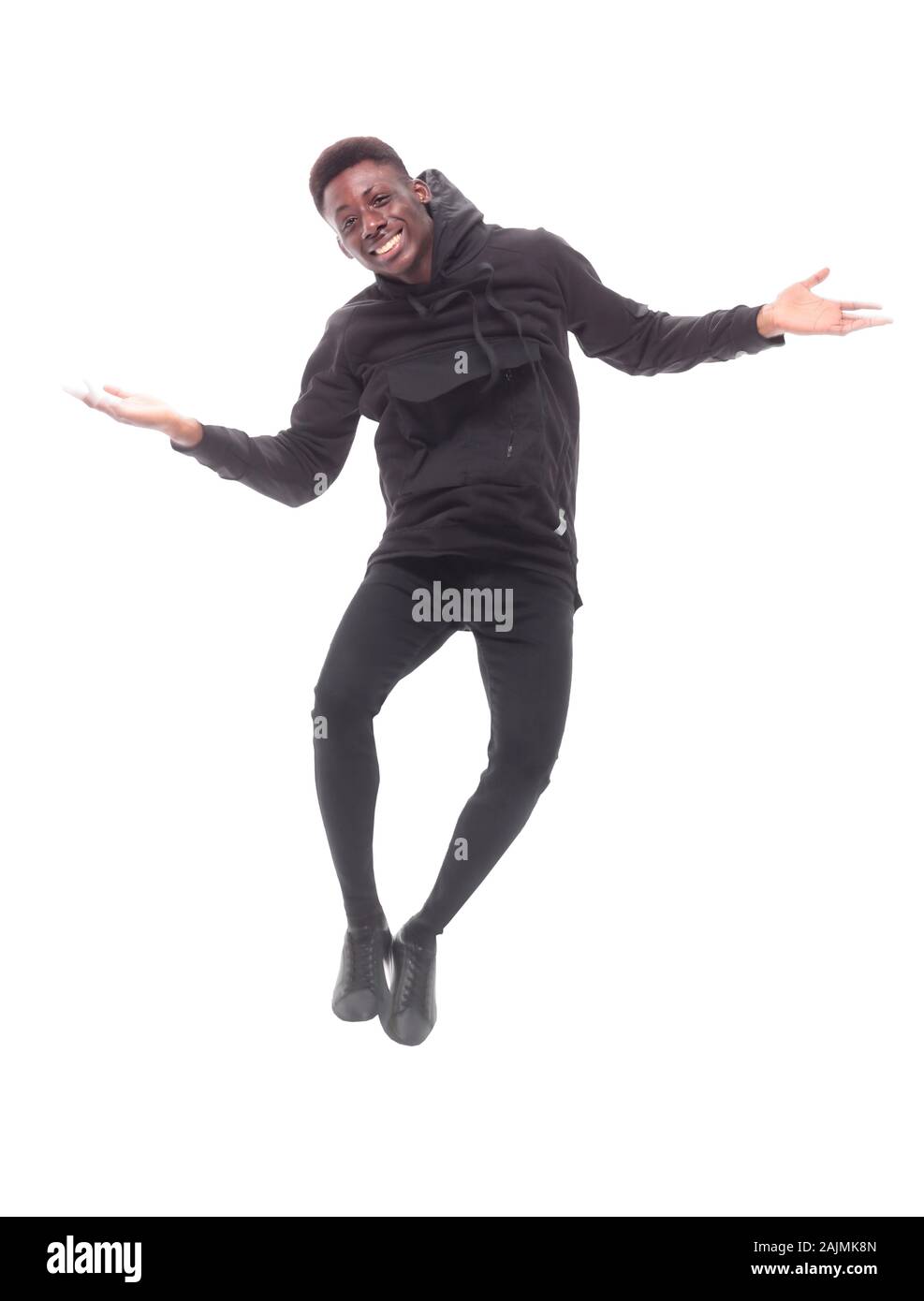happy trendy dancing guy. isolated on white Stock Photo - Alamy