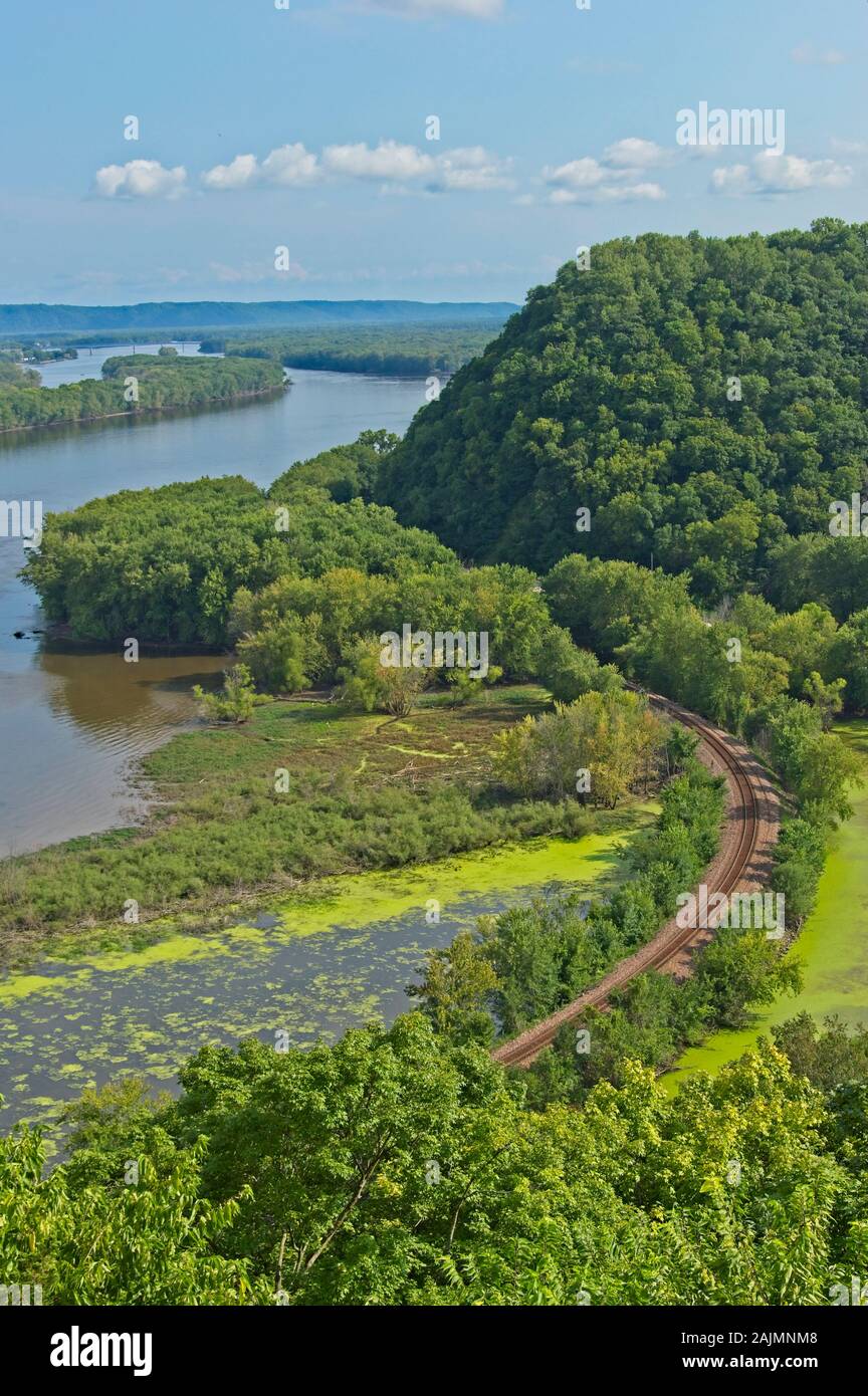 Views through Effigy Mounds, National Monument. Depicting burial mounds ...