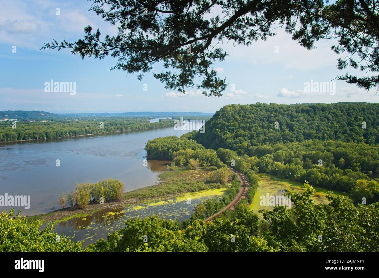 Views through Effigy Mounds, National Monument. Depicting burial mounds ...