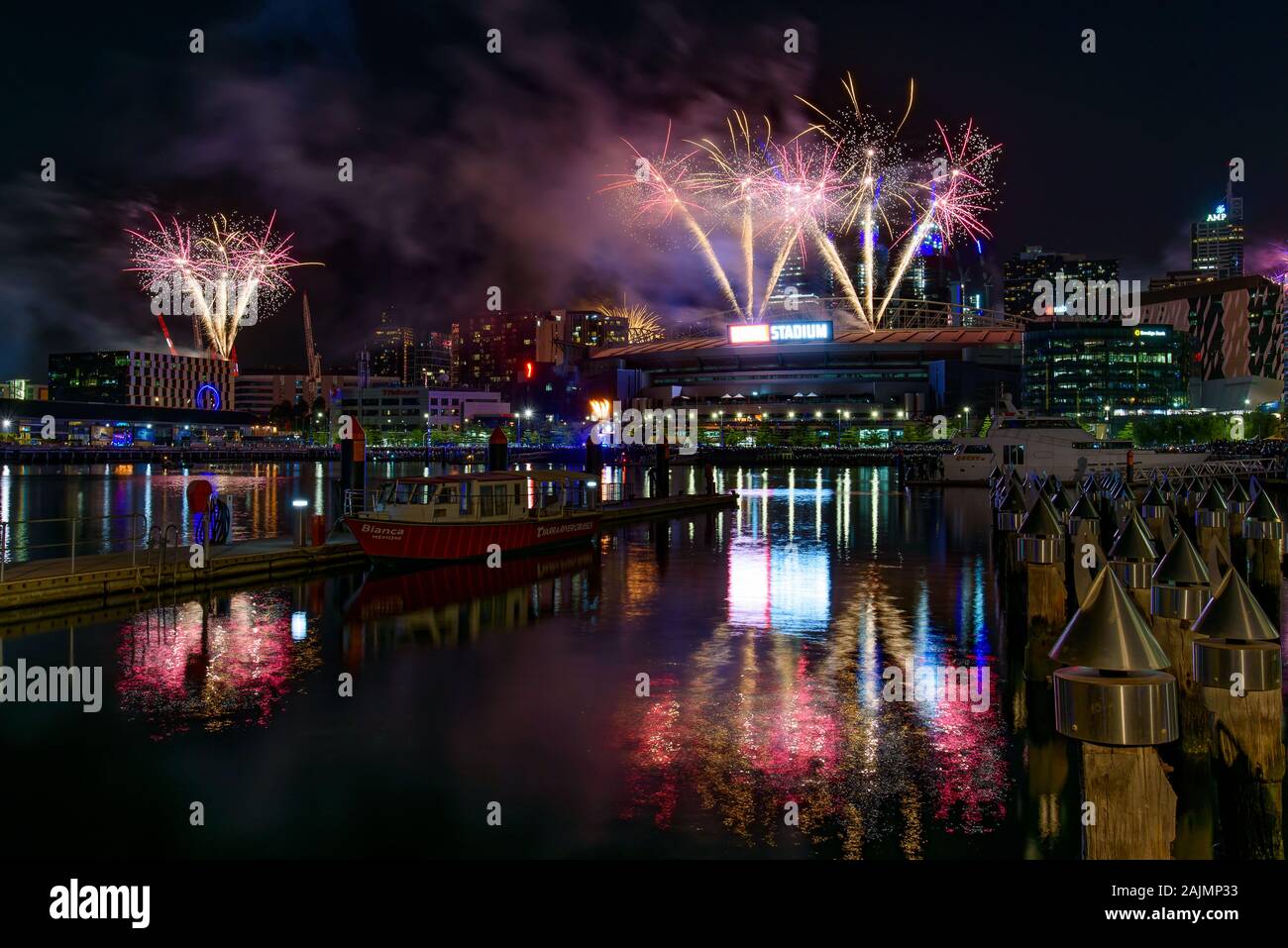 New Year's Eve fireworks for 2020 at Docklands, Melbourne, Australia ...