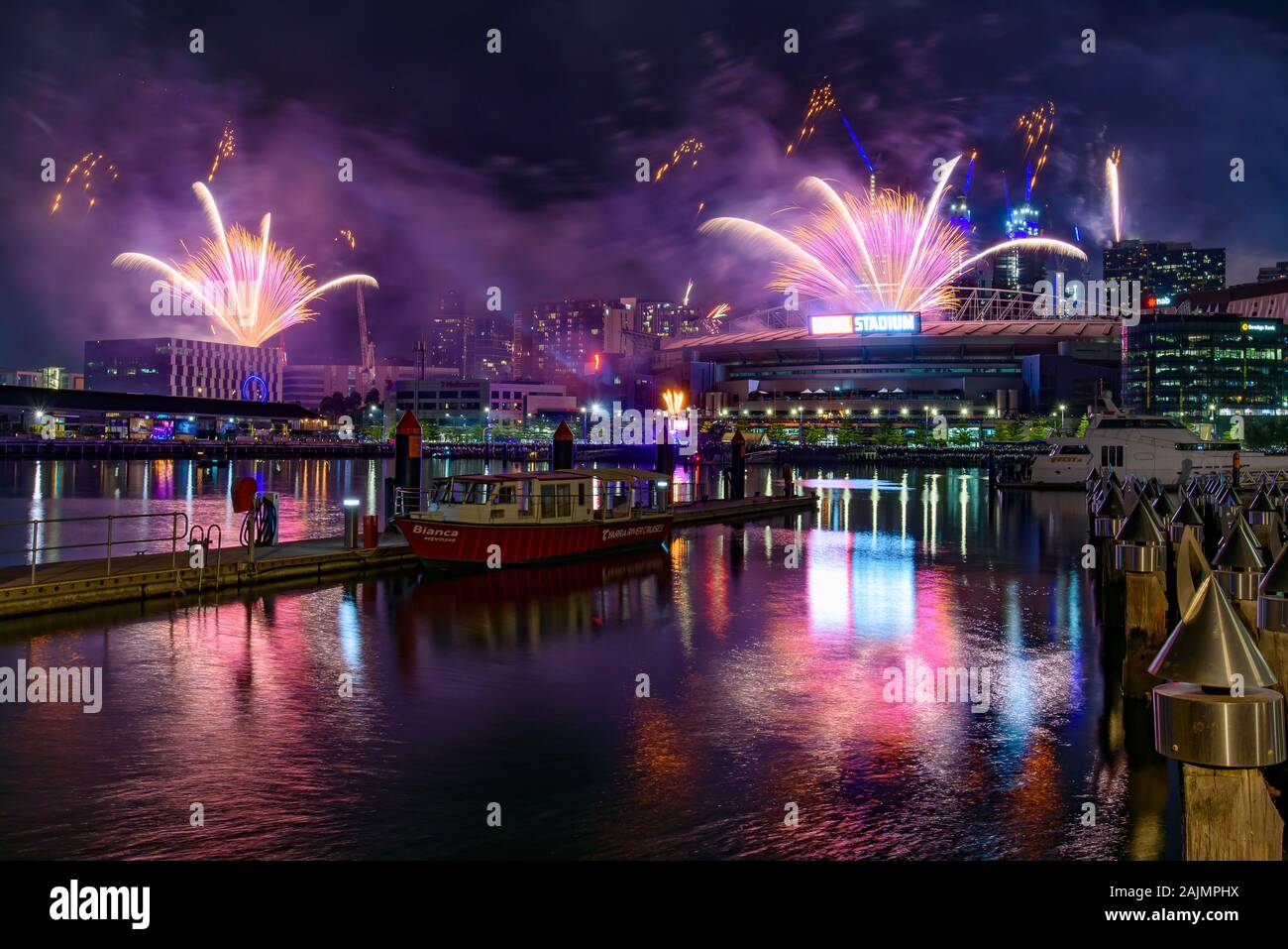 New Year's Eve fireworks for 2020 at Docklands, Melbourne, Australia ...