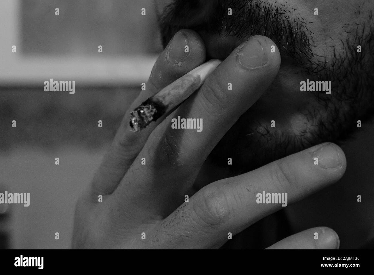 Black And White Smoking Weed Photography