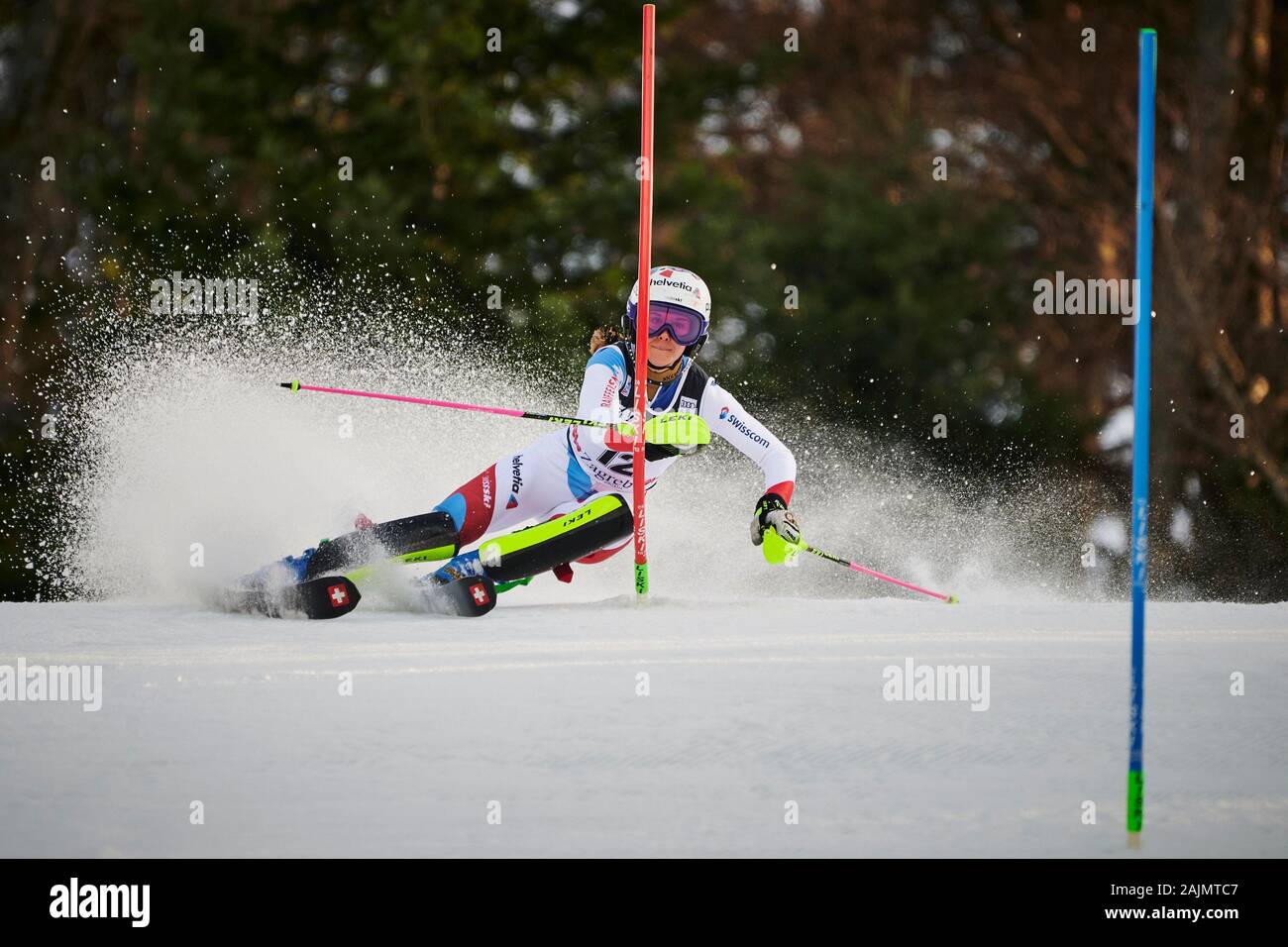 Aline Danioth of Switzerland competes during the first run of the FIS ...