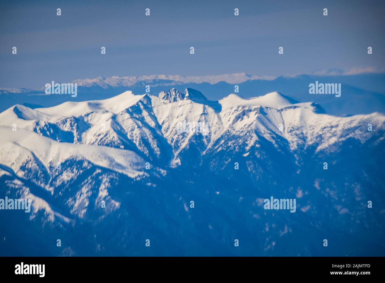 The magnificence of Mount Olympus. Aerial panoramic view of the highest ...