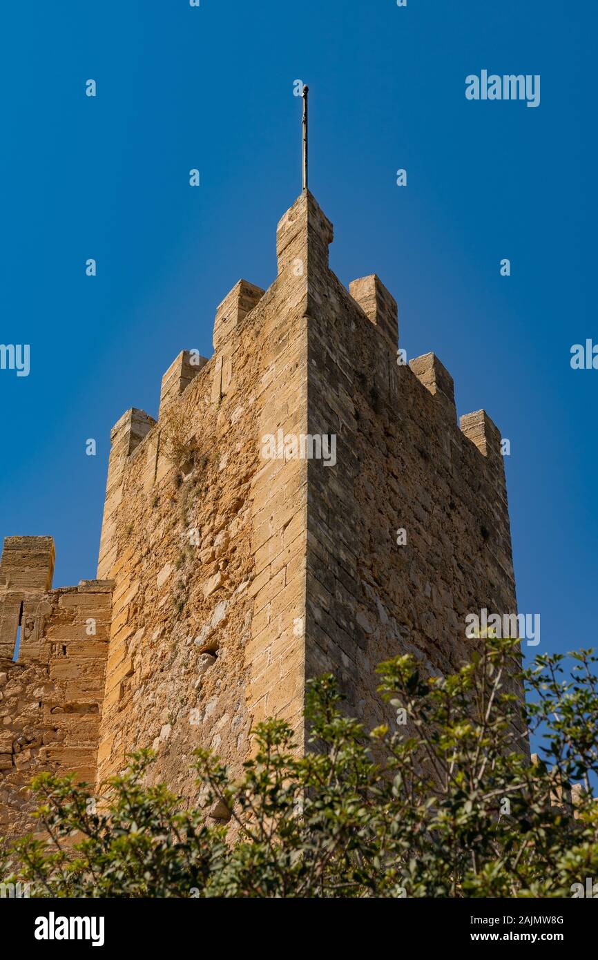 Top of castle wall of capdepera Stock Photo - Alamy