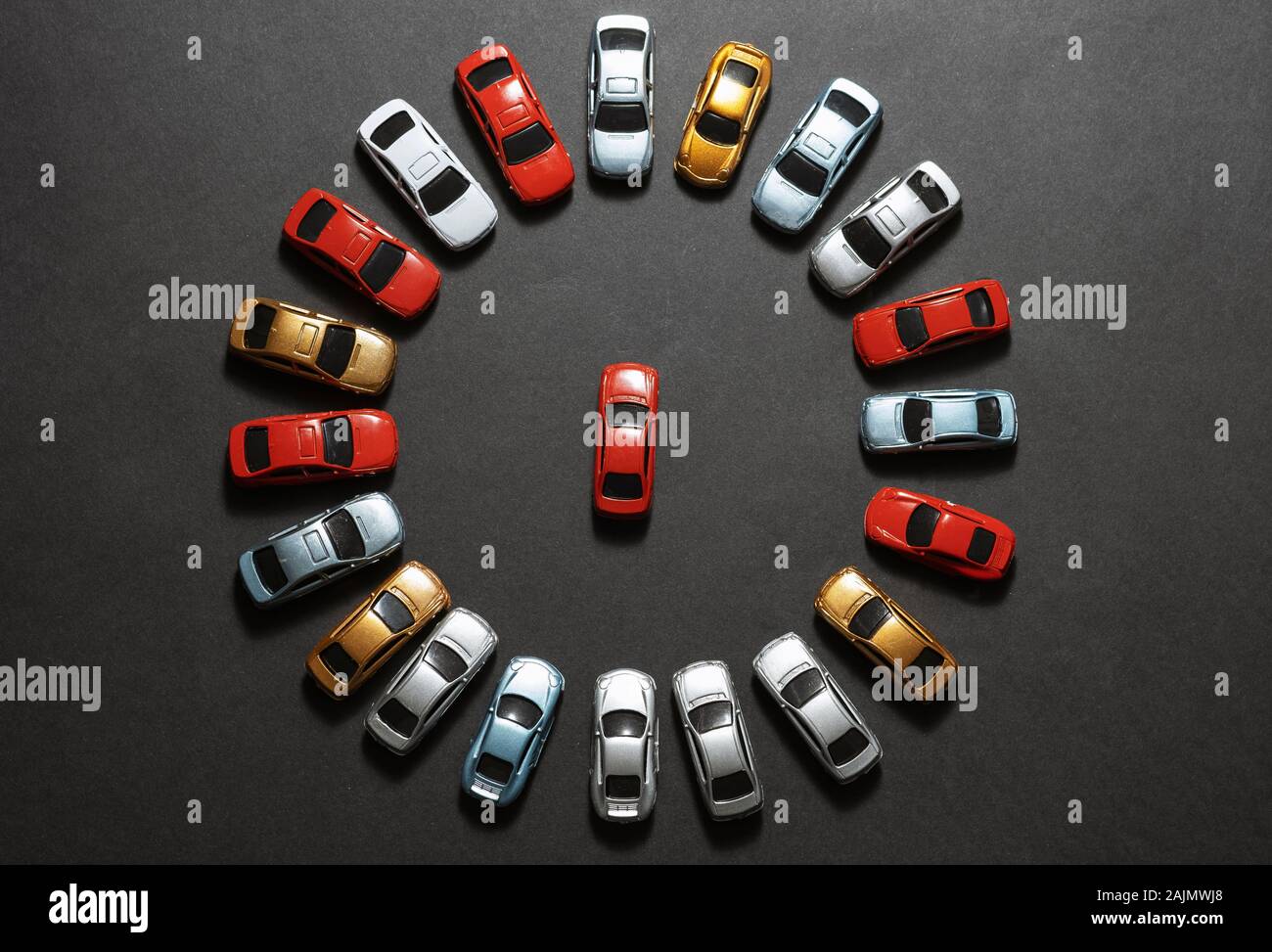 Red sedan parked aerial hi-res stock photography and images - Alamy
