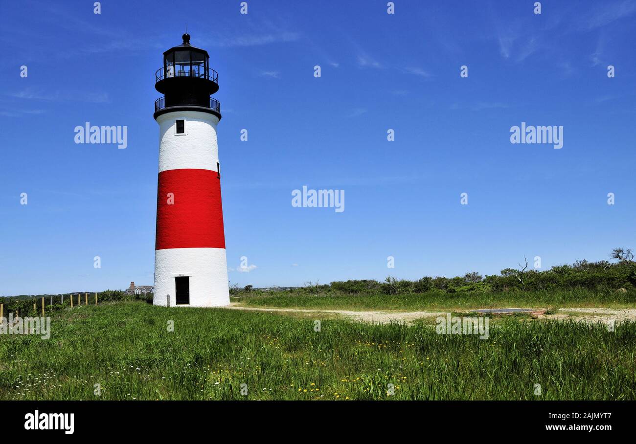 The Sankaty Lighthouse on Nantucket Island, Massachusetts Stock Photo ...
