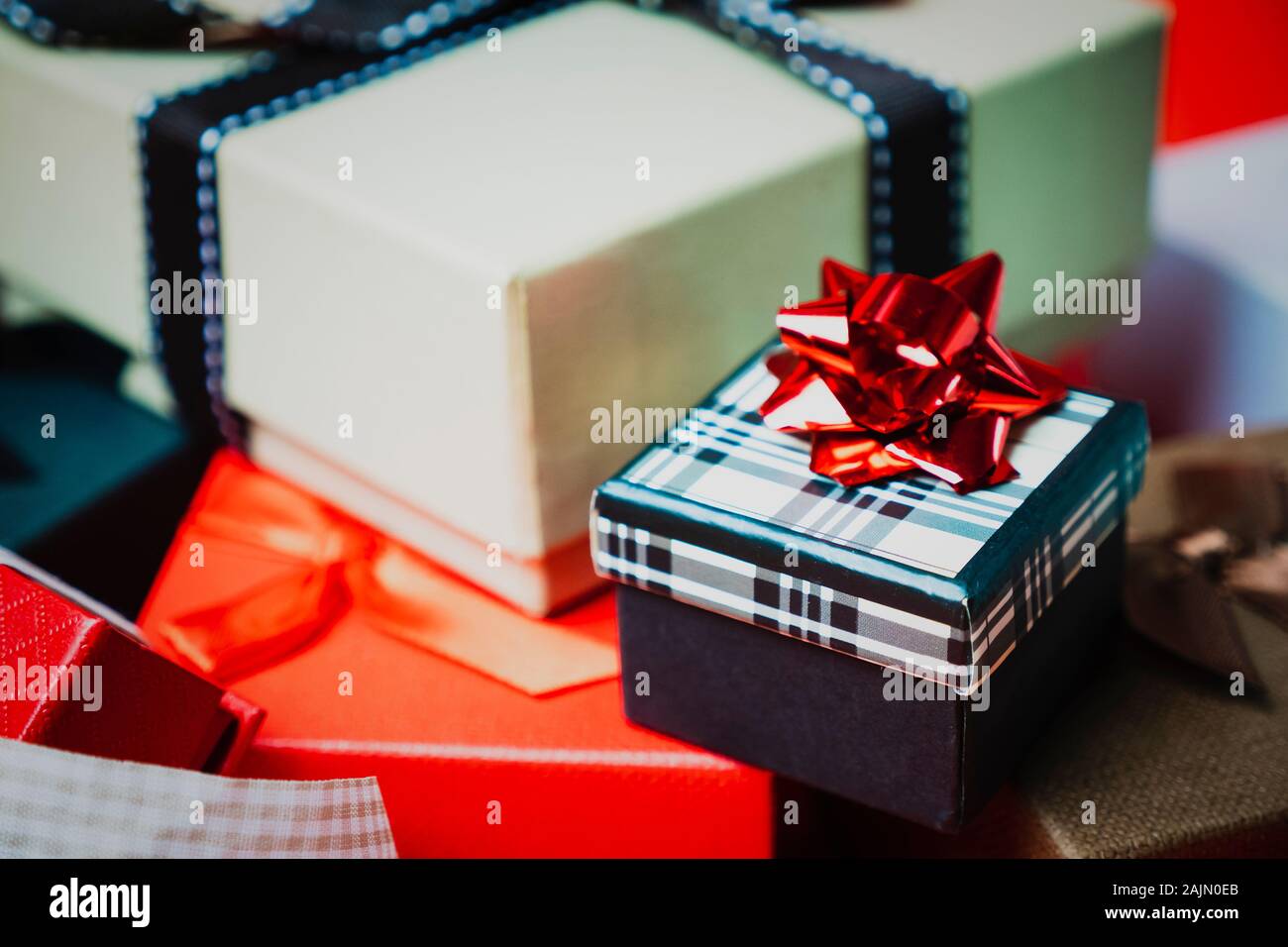 Christmas gift different colors hi-res stock photography and images - Alamy