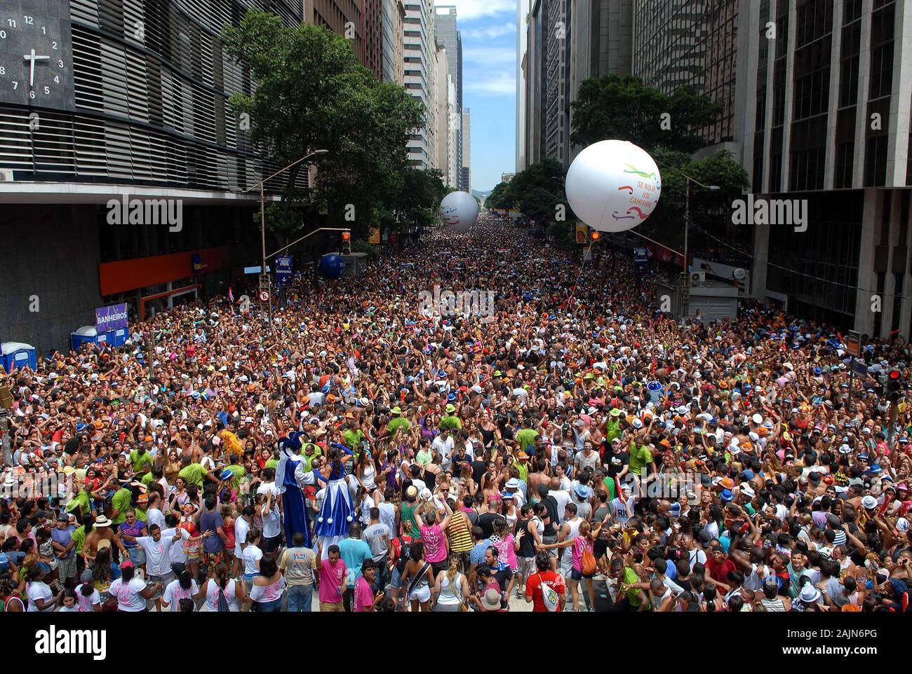 Rio de Janeiro, March 5, 2011. Revelers crowd the streets of the city ...