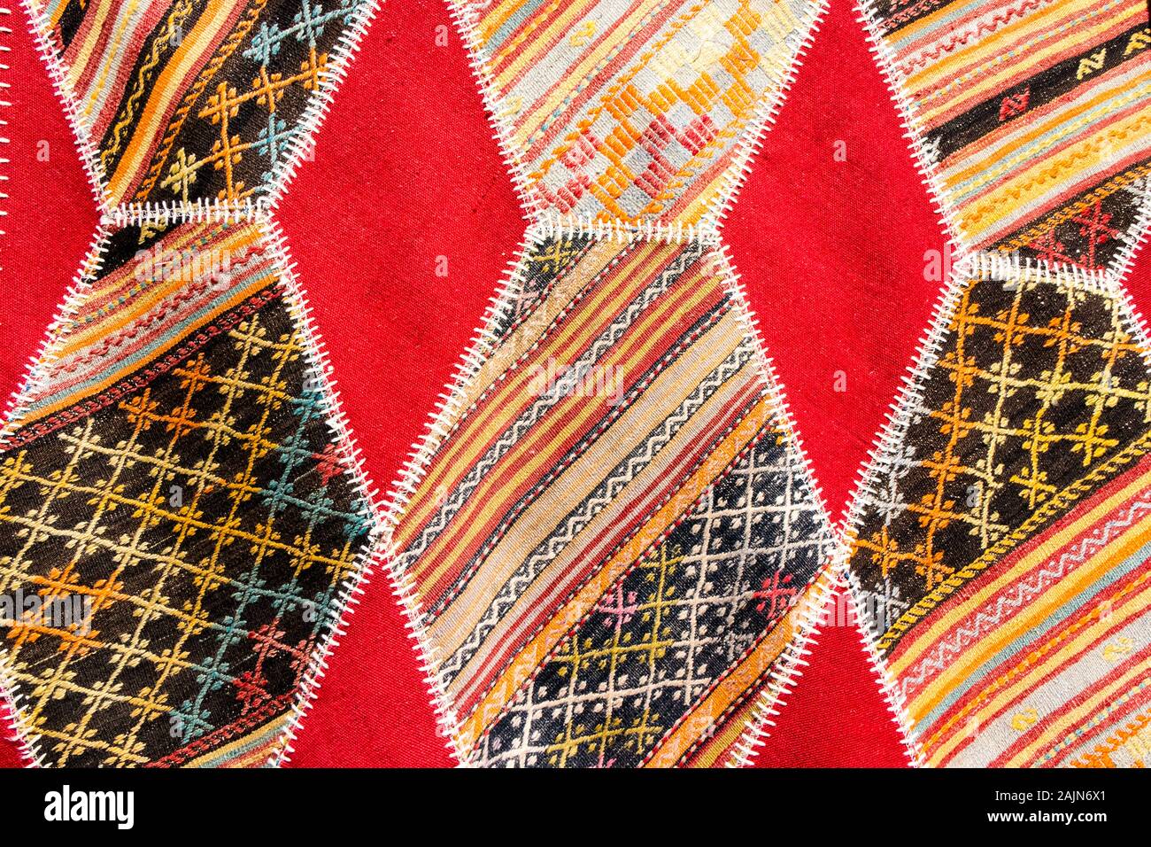 Turkish carpet design of colours and squares Stock Photo - Alamy