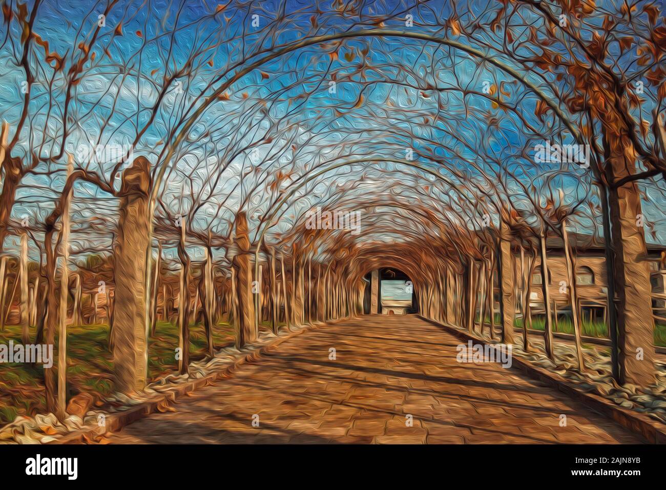 Country pathway painting hi-res stock photography and images - Alamy