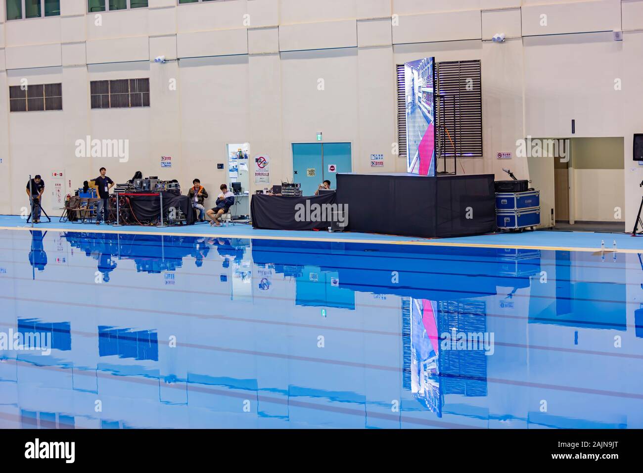 Taipei, OCT 25: Interior view of a swimming pool on OCT 25, 2013 at ...