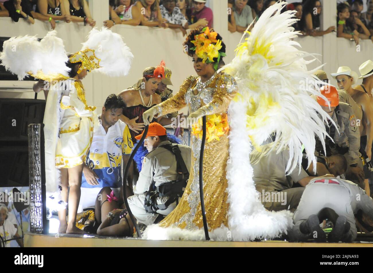 Rio de Janeiro, Brazil, February 26, 2017. Samba schools parade during ...