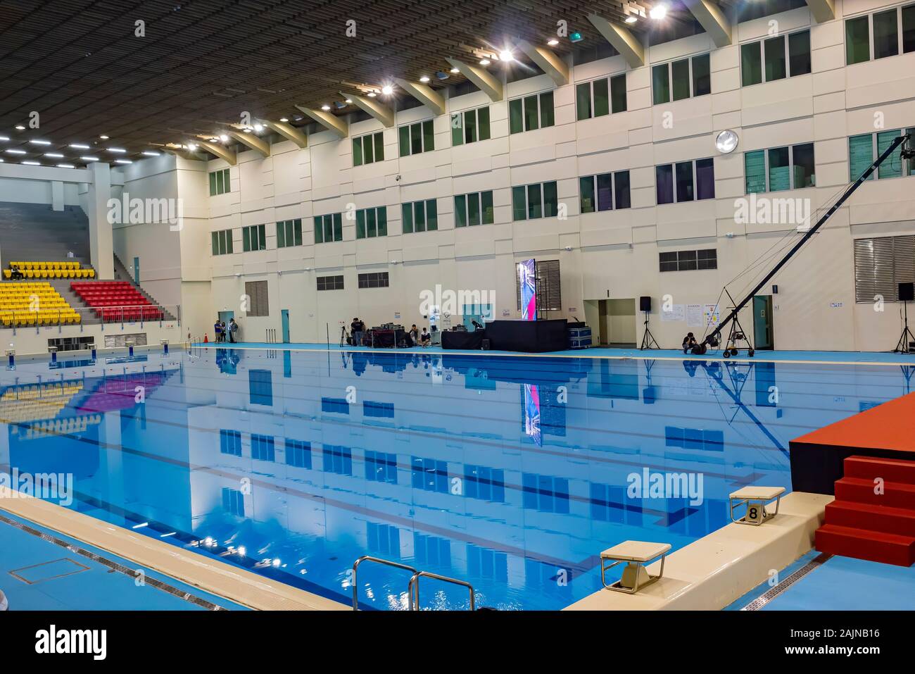 Taipei, OCT 25: Interior view of a swimming pool on OCT 25, 2013 at ...