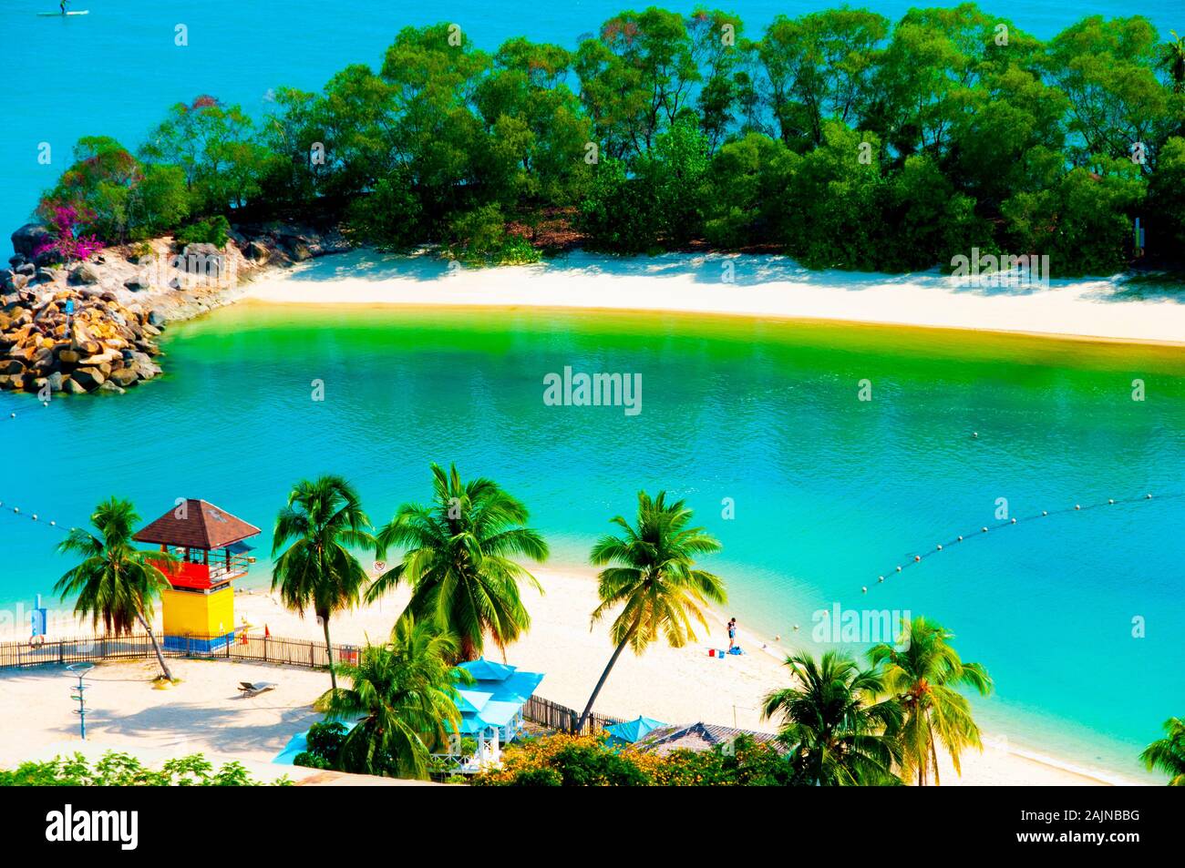 Siloso Beach - Singapore City Stock Photo - Alamy