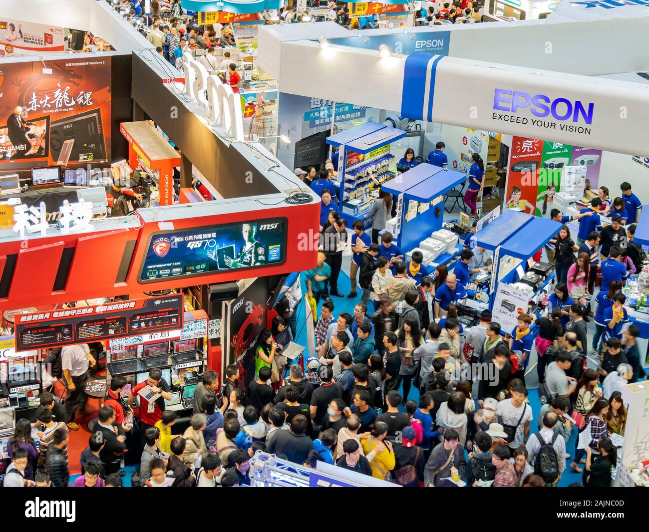 Taipei, DEC 8: Aerial view of the famous computer hardware show in ...