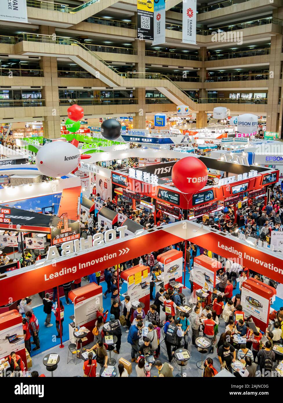 Taipei, DEC 8: Aerial view of the famous computer hardware show in ...