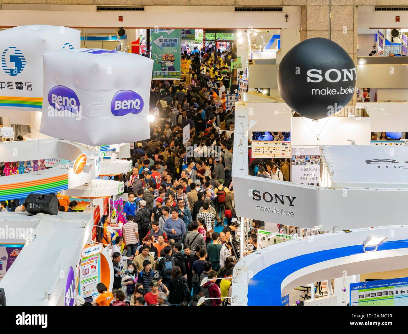 Taipei, DEC 8: Aerial view of the famous computer hardware show in ...