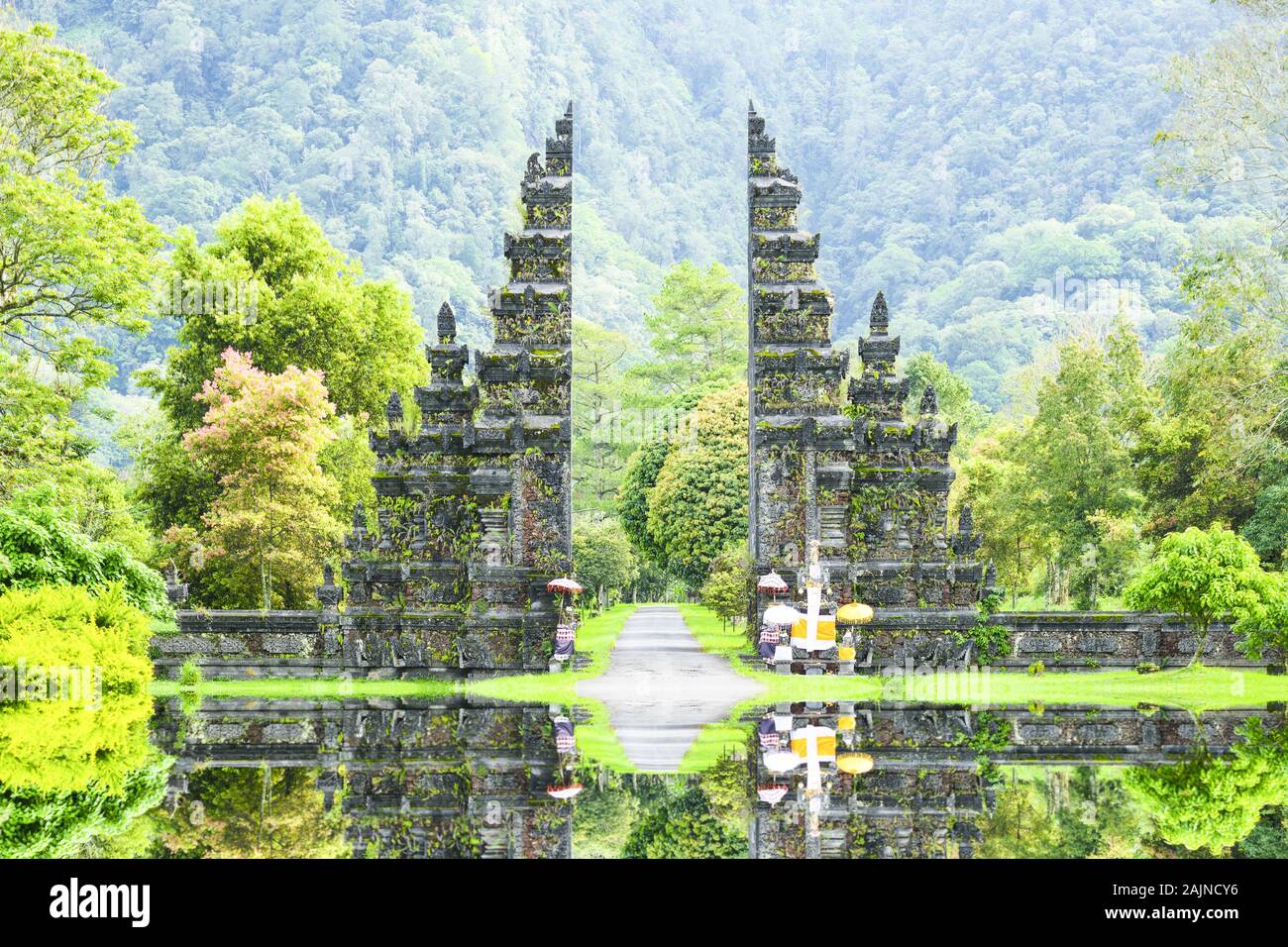 Stunning view of the Handara Iconic Gate with its reflection in the ...