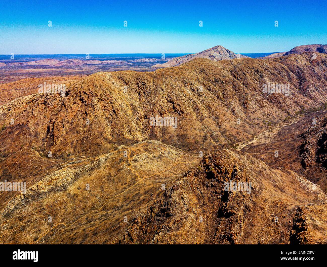 Aerial image of Standley Chasm and the surrounding West MacDonnell ...