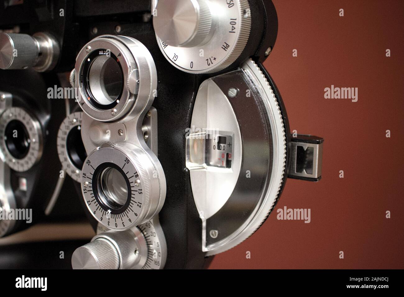 Close View of Phoropter Dials for Eye Exam Optometry Equipment Stock ...