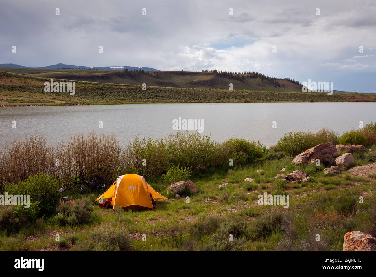 Cyclists campsite hi-res stock photography and images - Alamy