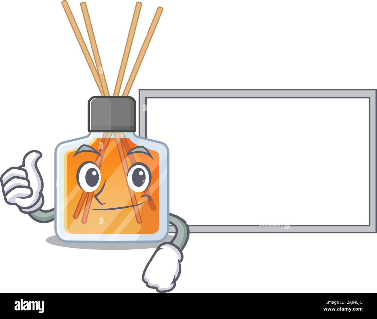 Thumbs up of air freshener sticks cartoon design with board Stock ...