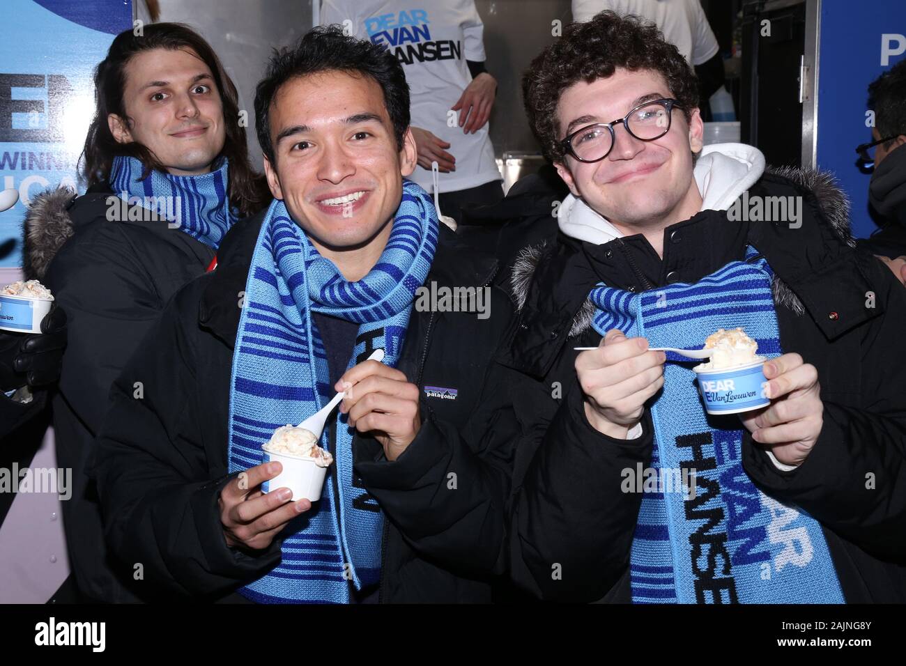 The cast of Dear Evan Hansen celebrates their third year on Broadway at ...