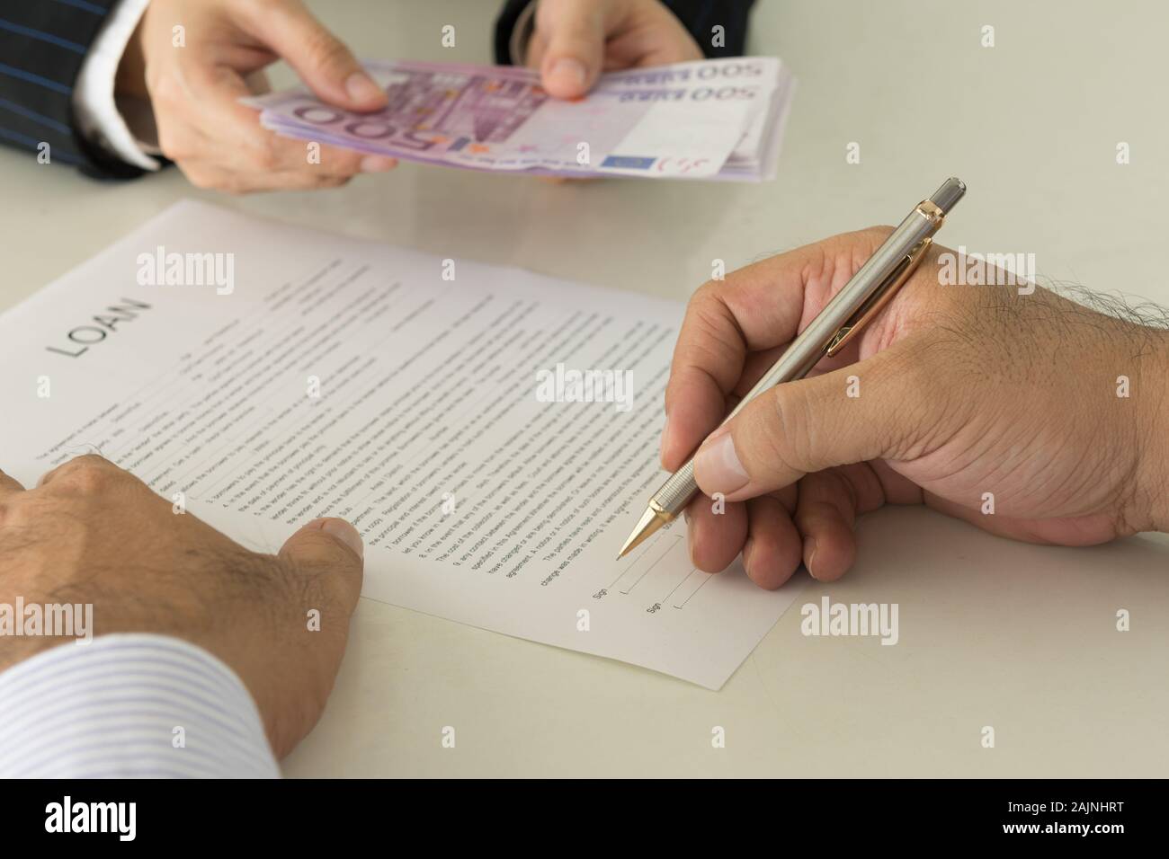 Business loan from a bank employee. finance concept Stock Photo - Alamy