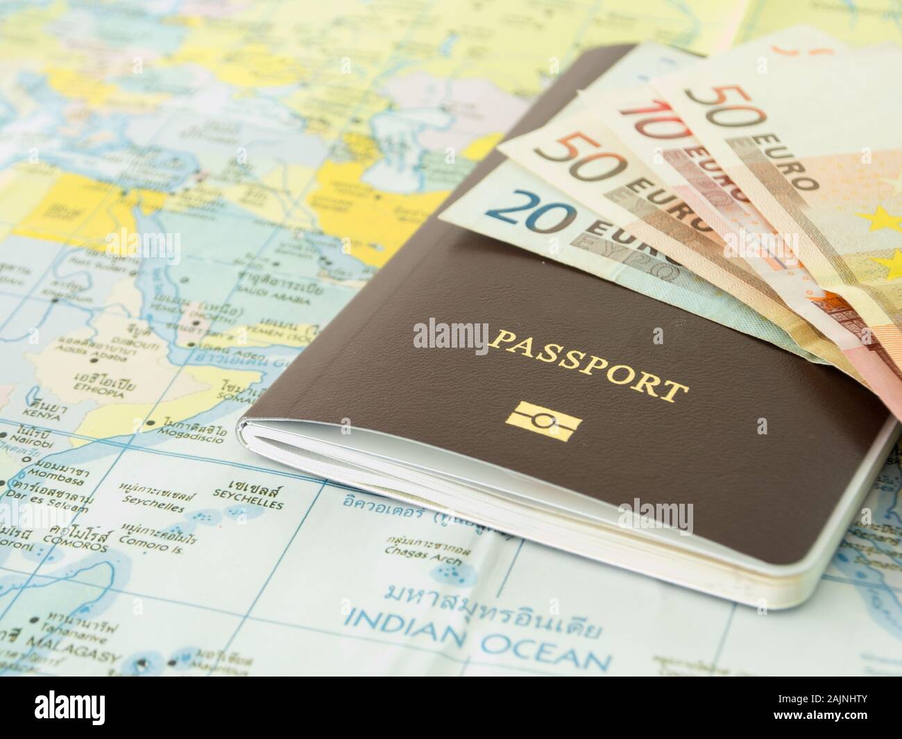 Eu passport on world map hi-res stock photography and images - Alamy