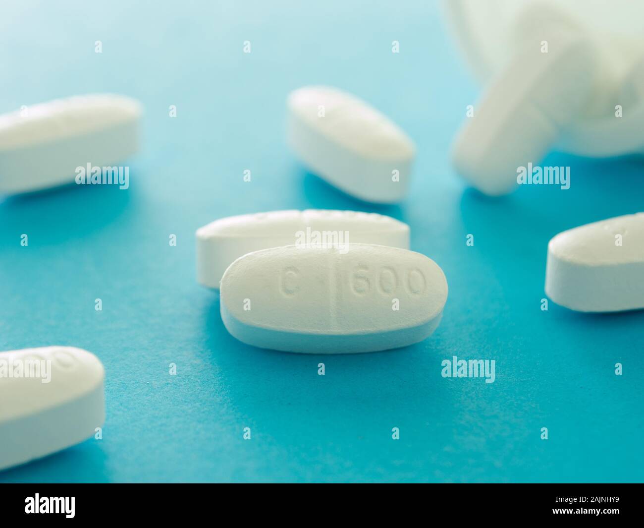 closeup pill on table. madical concept Stock Photo - Alamy
