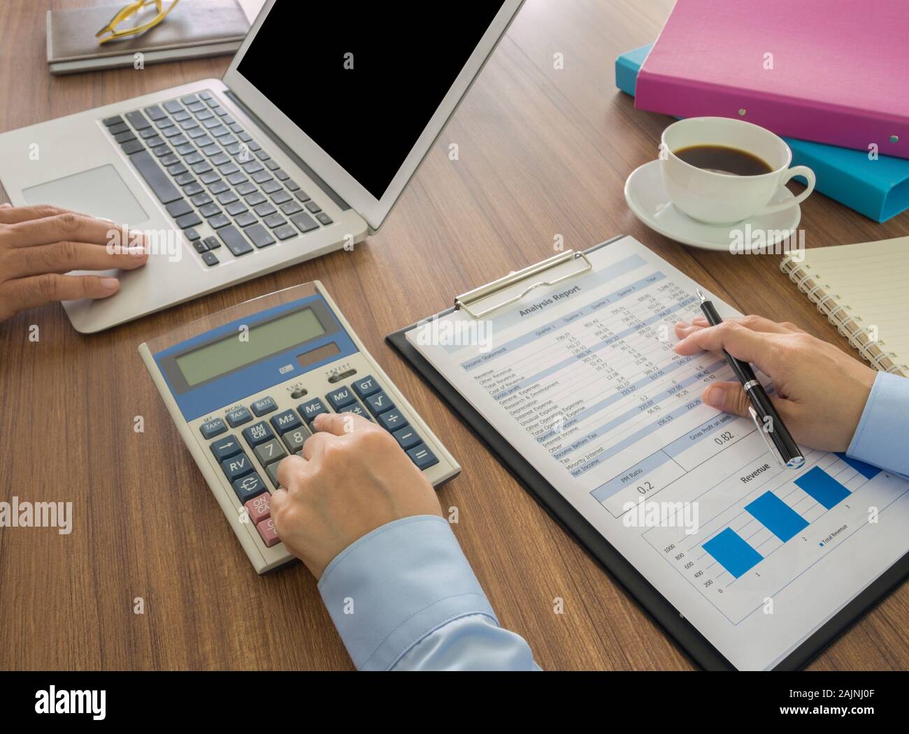 two accountants working in office. teamwork concept Stock Photo - Alamy