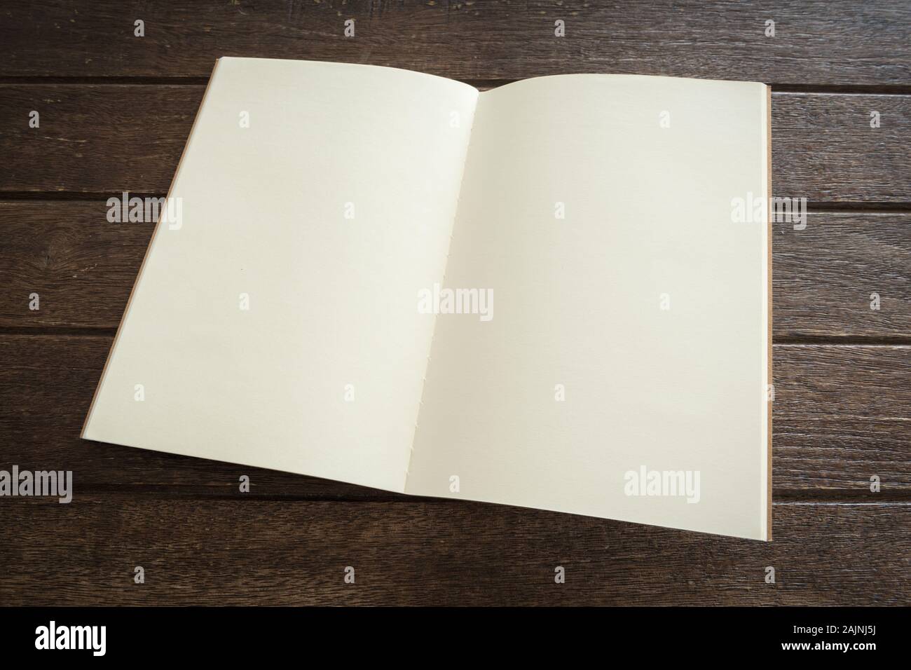 blank books spread on wooden background. free space for text Stock ...