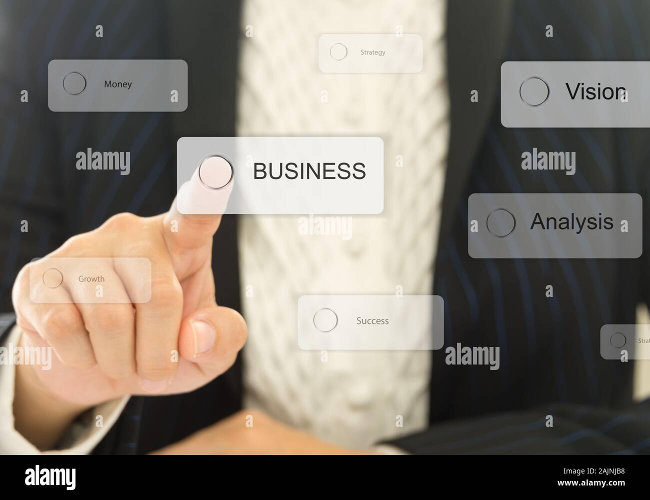 Business presentation showing growth strategy hi-res stock photography ...