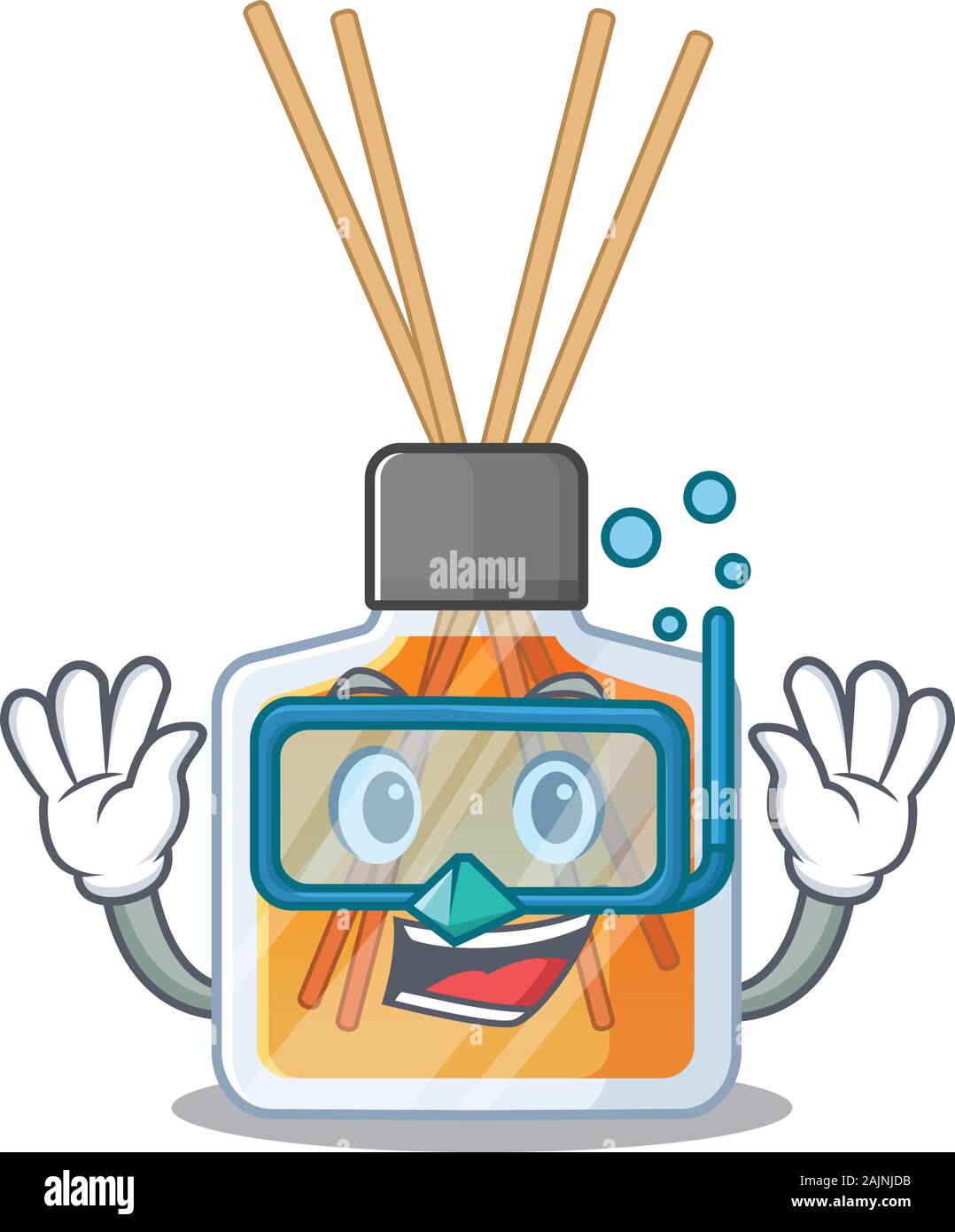 cartoon character of air freshener sticks wearing Diving glasses Stock ...