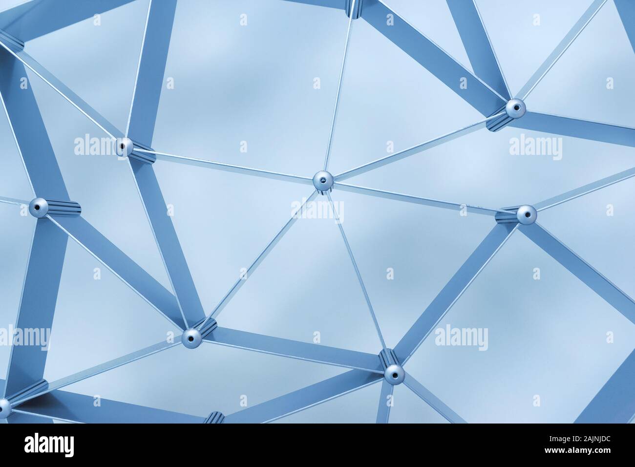 Metal elements are interconnected in a geometric sequence. Abstract art background geometry ...