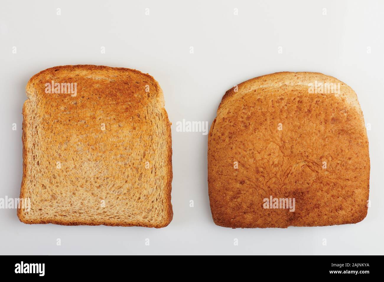 Back and front sides of toast bread isolated on white background Stock ...