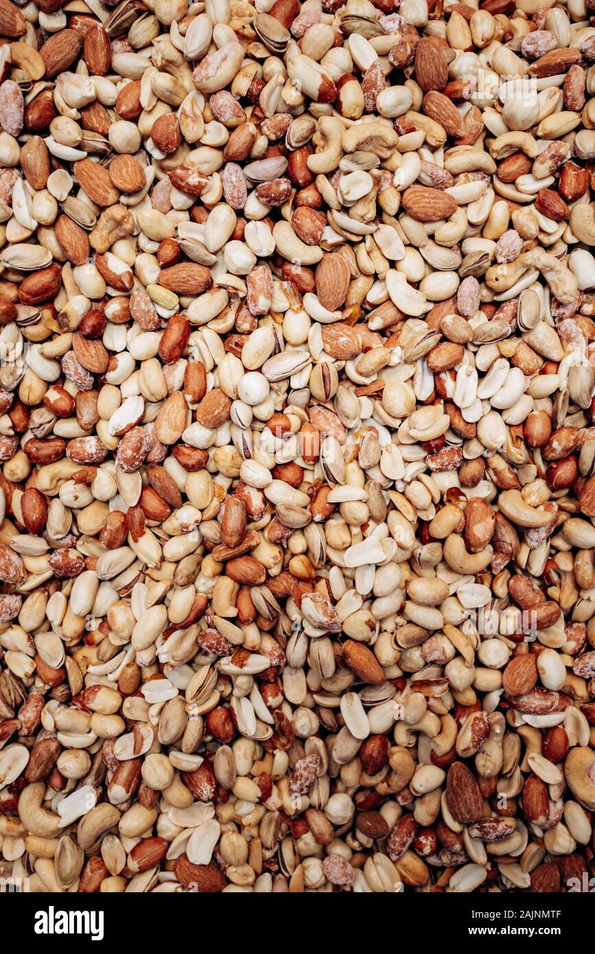 Mix of different nuts. Background of different types of nuts Stock ...