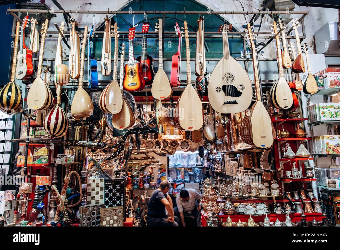 Turkish musical instruments are sold in the market Stock Photo - Alamy