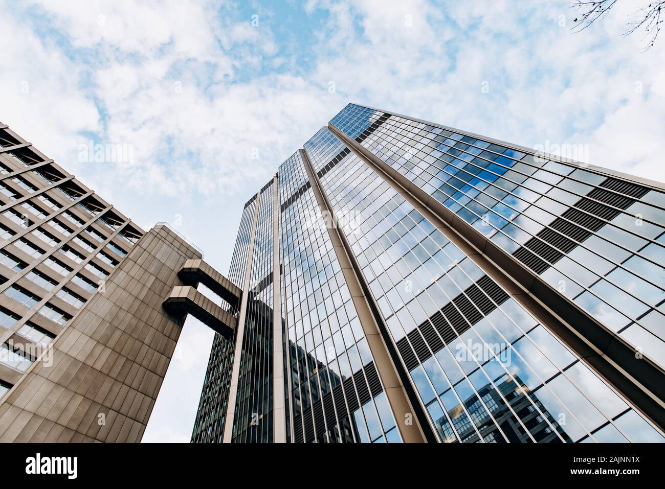 Modern beautiful skyscrapers on a beautiful sky background Stock Photo ...