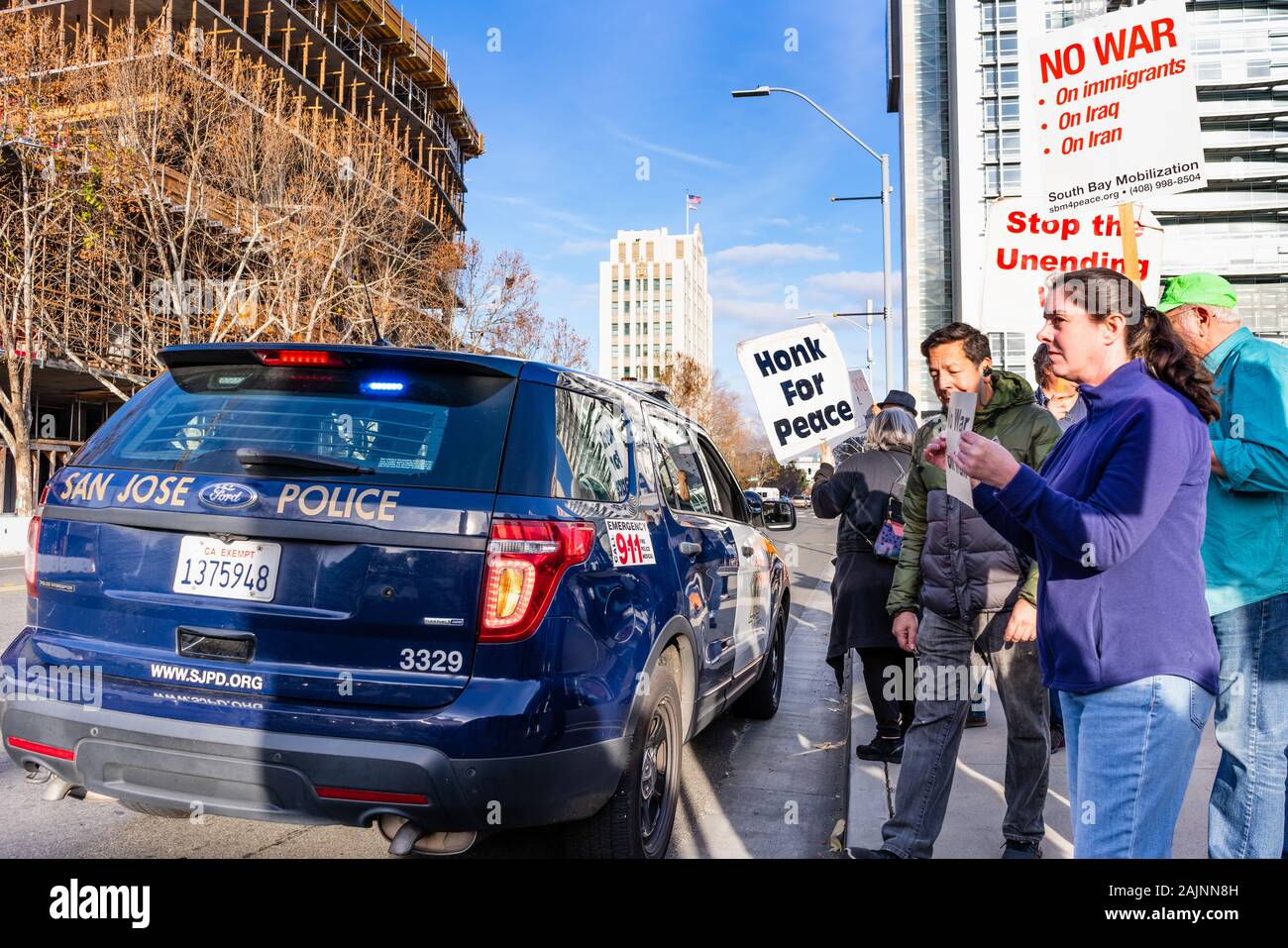 Car stopped in front of sign hi-res stock photography and images - Alamy