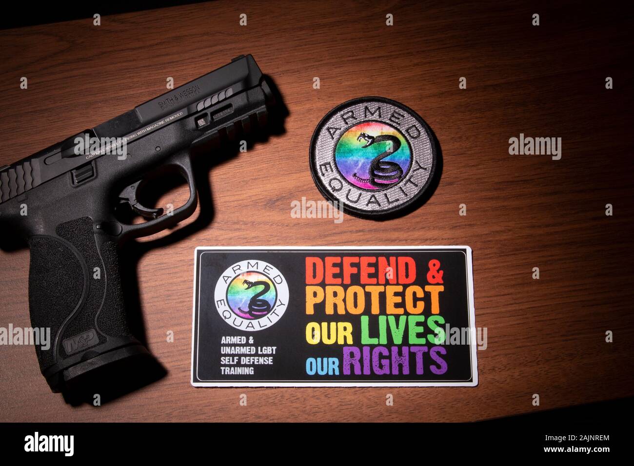 Gun pistol sticker hi-res stock photography and images - Alamy