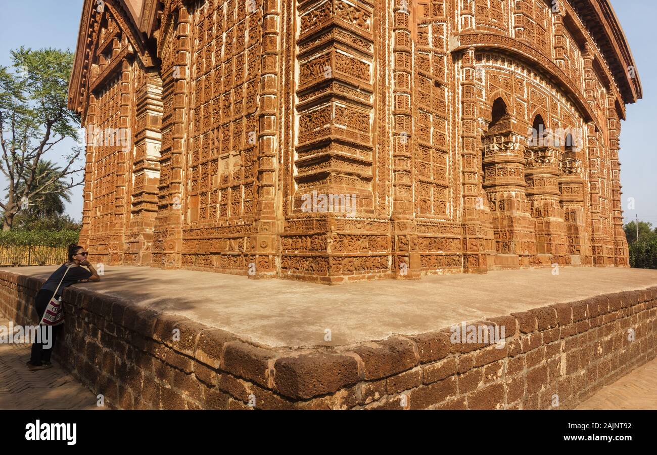 Bishnupur, West Bengal/India - February 6 2018: The ornate details on ...