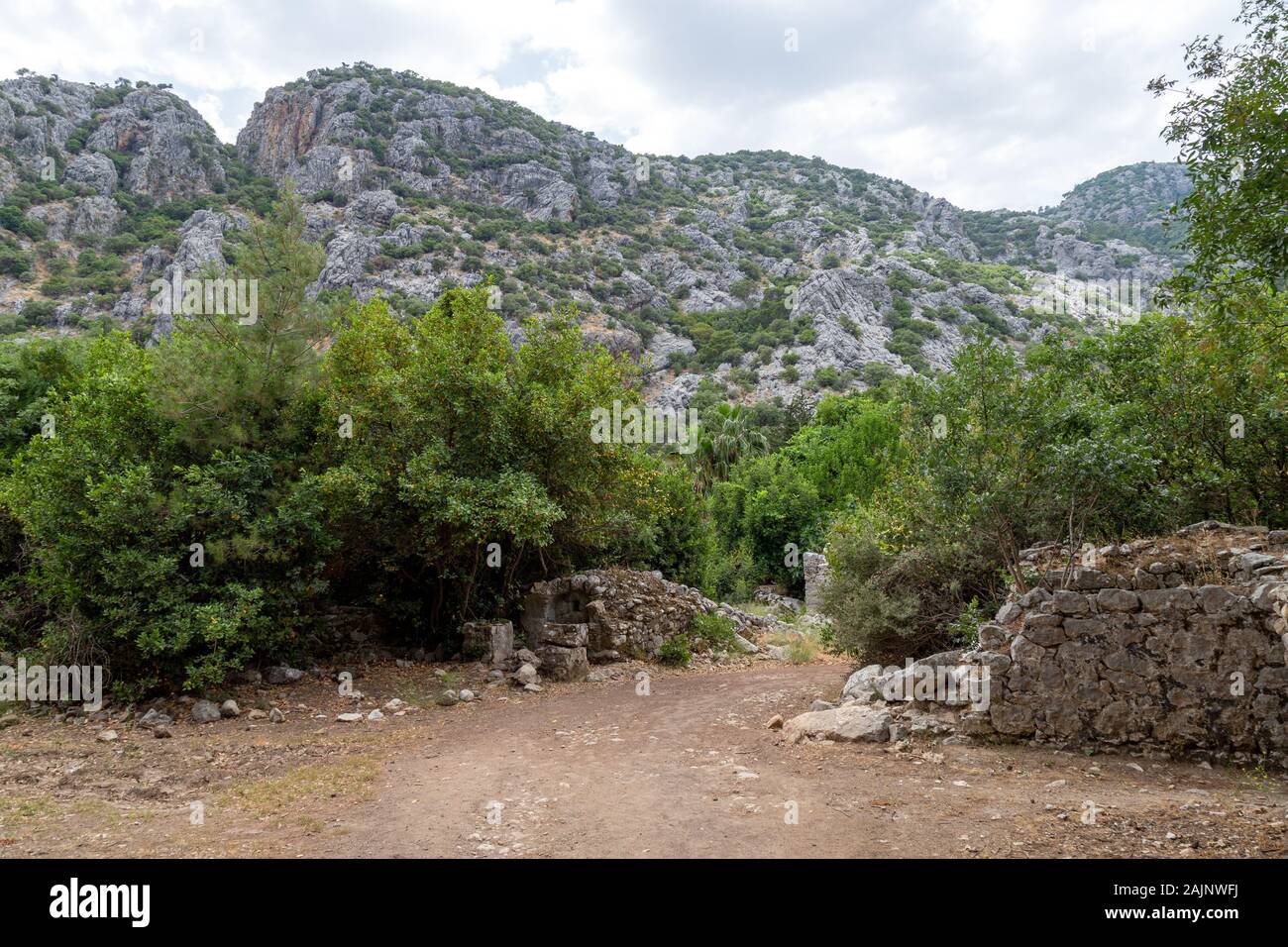 Ruins of the ancient city of Olympos in Cirali village in Antalya ...