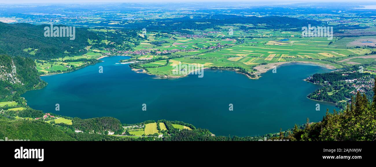 View to the Kochelsee at the bavarian border of the Alps Stock Photo ...
