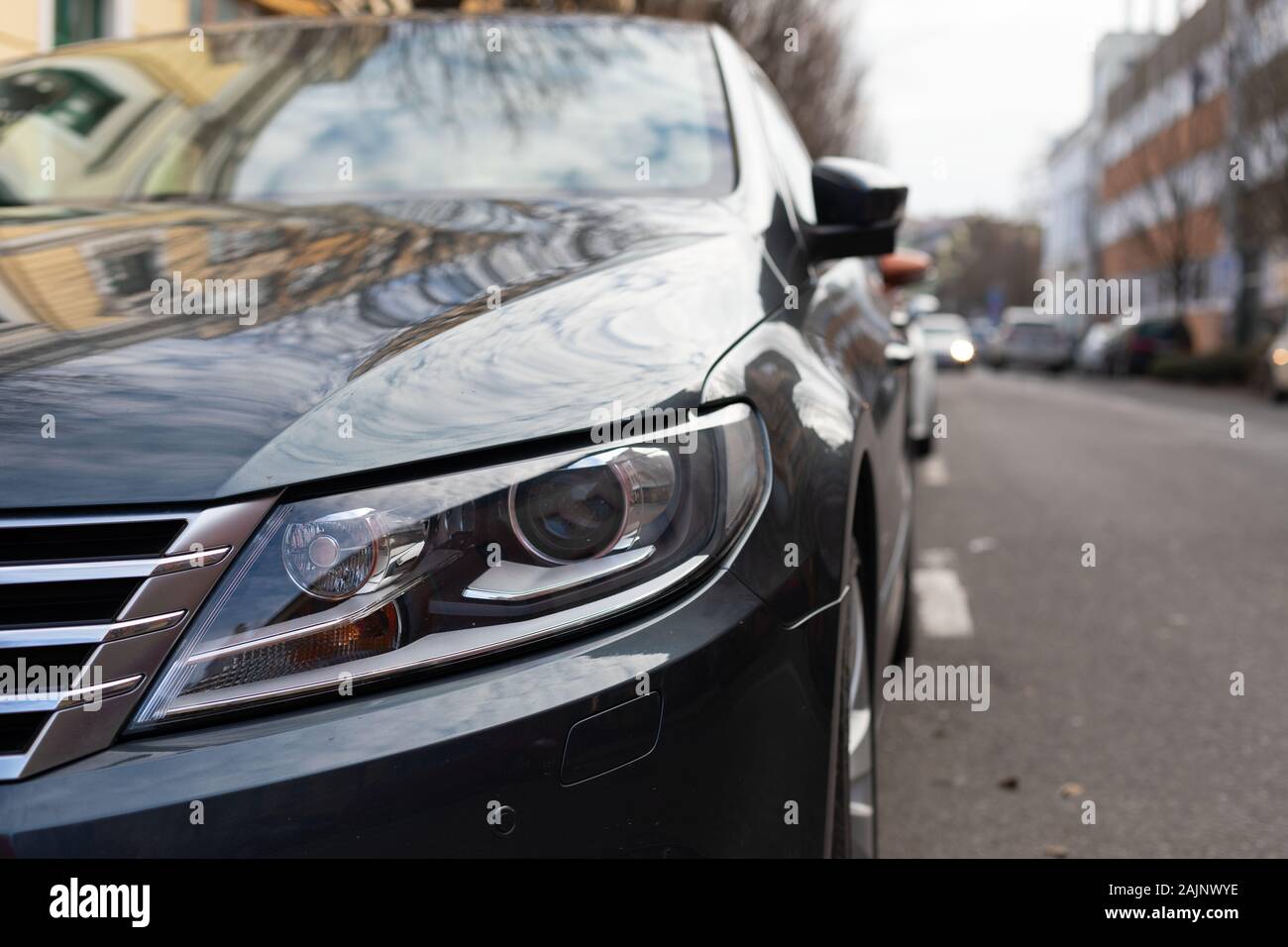 Close up picture of the modern car led headlights Stock Photo - Alamy