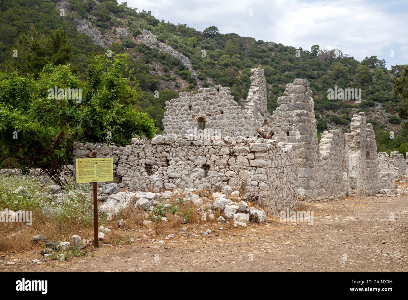 Ruins of the ancient city of Olympos in Cirali village in Antalya ...